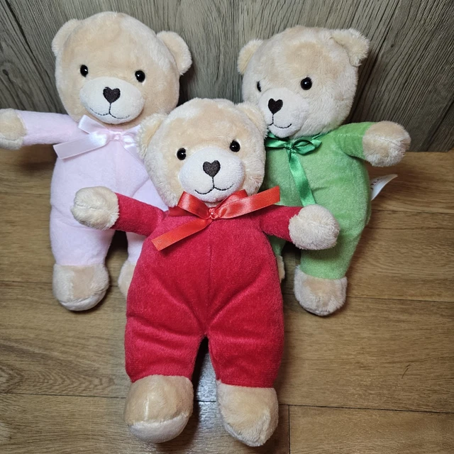 3 X PMS Green Red Pink Local Freemasons TLC Appeal teddy bear soft toy ...