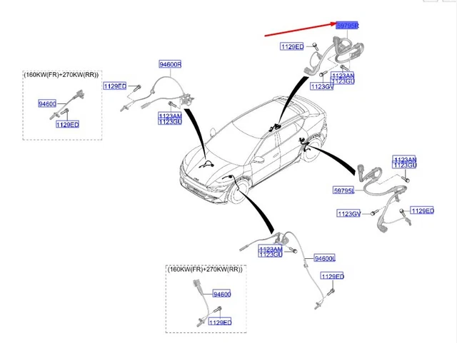 KIA EV6 PARKING Brake Right Connector Extension Wiring 59796CV200 NEW ...