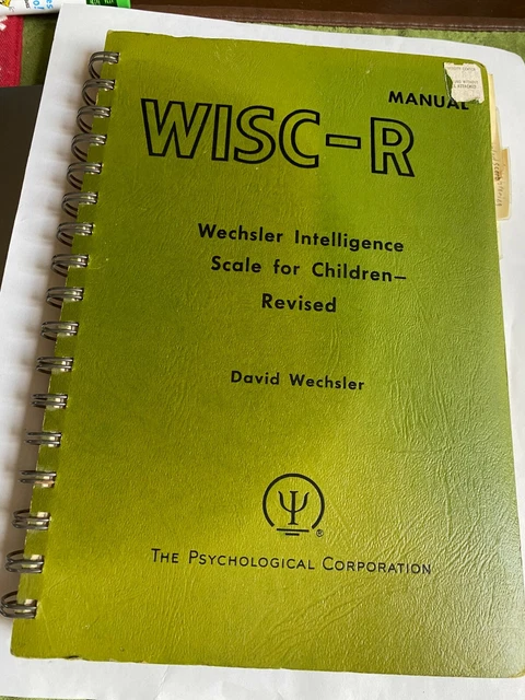 WISC-R WECHSLER INTELLIGENCE Scale for Children - Revised 1974 £15.01 ...