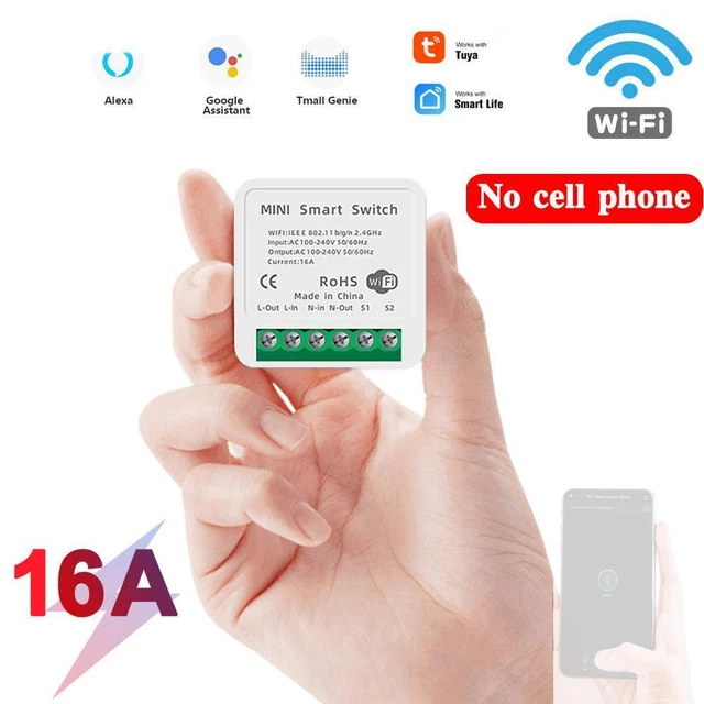16A MINI WIFI Smart Switch Timer Wireless Switches w/ Tuya Alexa 2024 UK £4.38 - PicClick UK