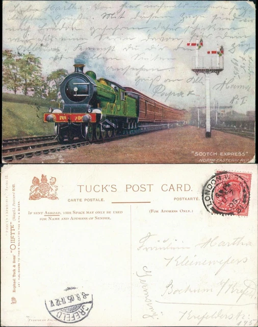 &SCOTCH EXPRESS&& NORTH Eastern Railways/Train, 1905 Steam Locomotive ...