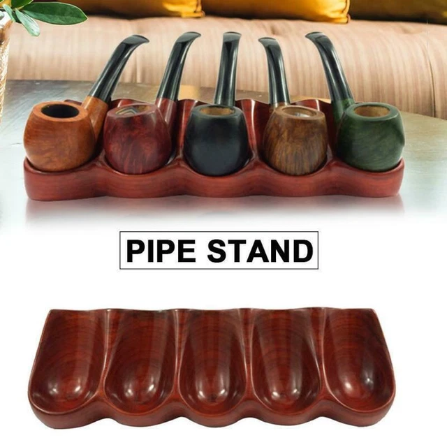 5 PIPES TOBACCO Display Rack Tobacco Pipe Wooden Smoking Pipe Shelf ...