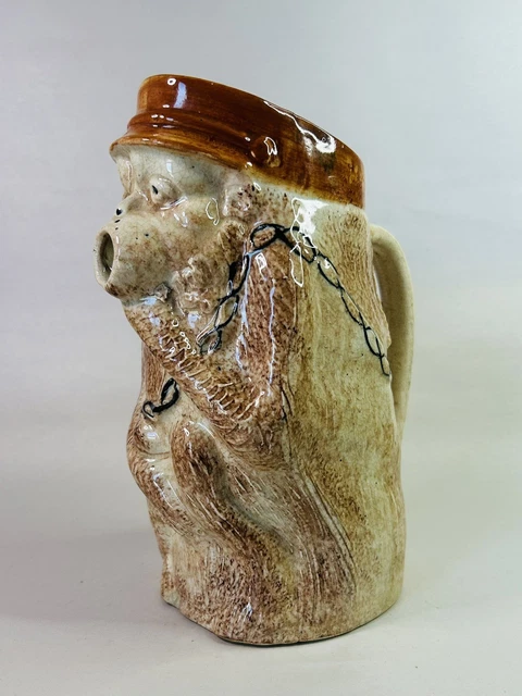 RARE ANTIQUE 19TH Century Staffordshire Majolica Monkey / Ape Jug ...