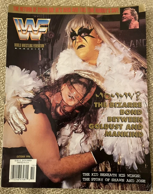 2 WWF MAGAZINES October 1996 Goldust Mankind Mick Foley Sid WWE ...