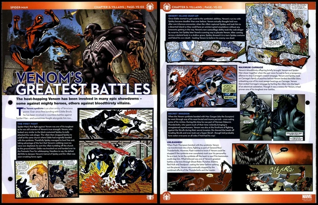 VENOMS GREATEST BATTLES #VE-02 Villains - Spider-Man Marvel Fact File ...