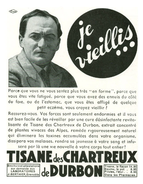 PUBLICITÉ ANCIENNE TISANE des Chartreux de Durbon 1935 issue de ...