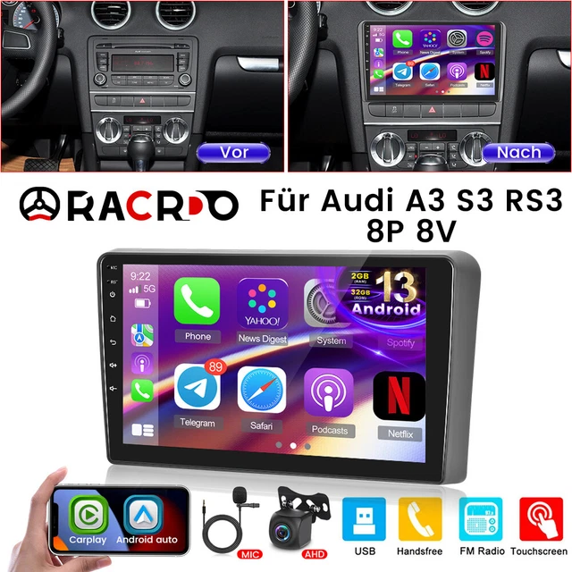 FÜR AUDI A3 S3 RS3 8P 8V Android 13 Apple Carplay Autoradio GPS RDS Navi Kamera EUR 139,99 ...