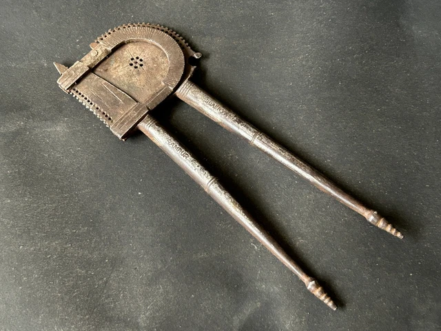 RARE VINTAGE HAND-FORGED Jali Work Primitive Rustic Iron Nut Cutter ...