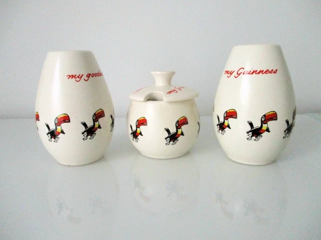GUINNESS CARLTON WARE Running Toucans Salt, Pepper & Mustard Pot ...