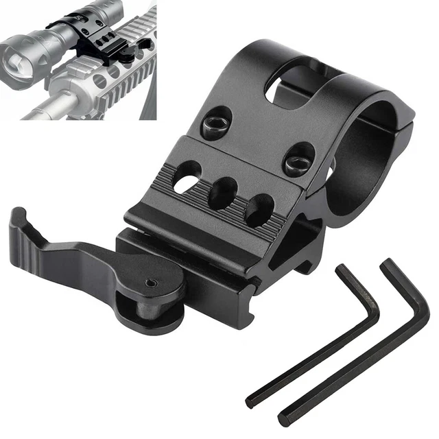 TACTICAL 1& OFFSET Picatinny/Weaver Rail Mount for Flashlight with ...