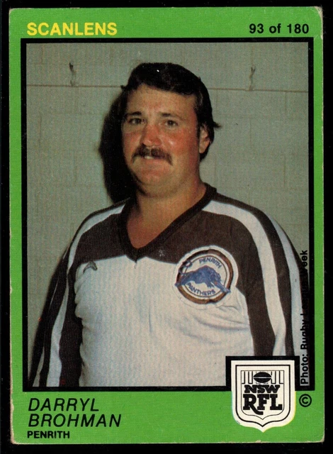 1982 #93 DARRYL Brohman Penrith Panthers Scanlens rugby league NRL card ...