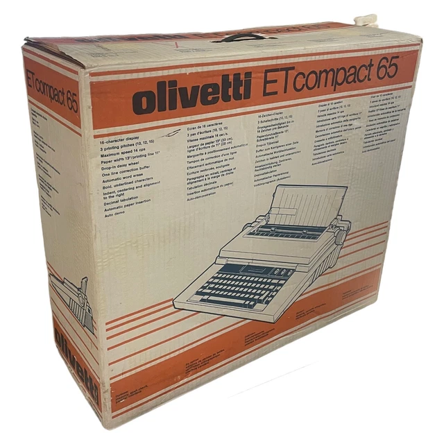 OLIVETTI ET COMPACT 65 Macchina da scrivere elettrica con scatola ...