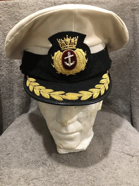 GENUINE BRITISH ROYAL Navy Officers Cap - Gieves And Hawkes - 58cm ...