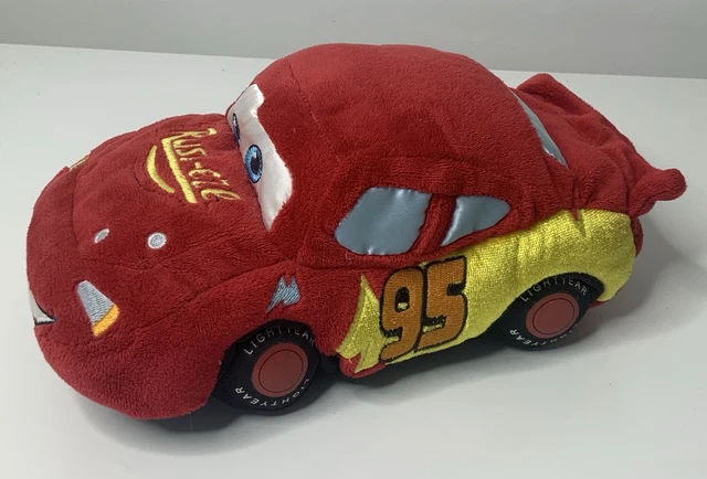 DISNEY STORE CARS RUSTEZE Lightning McQueen Plush Soft Toy Red race car ...