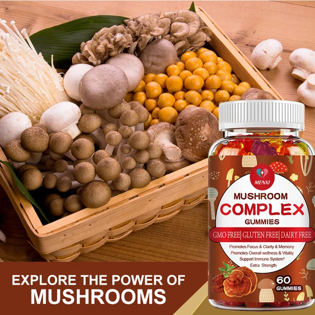 MUSHROOM COMPLEX GUMMIES, Lions Mane, Reishi, Shiitake,Immune Supoprt Supplement £12.99 ...