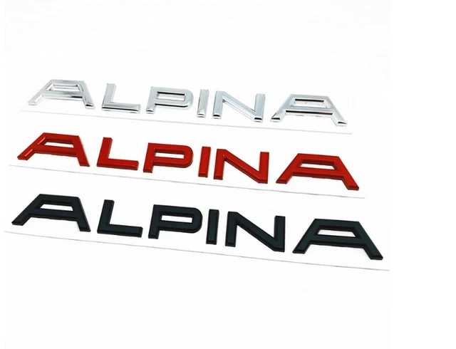 ALPINA LOGO EMBLEM Abzeichen 3D Aufkleber Sticker Grau Schwarz Rot EUR ...