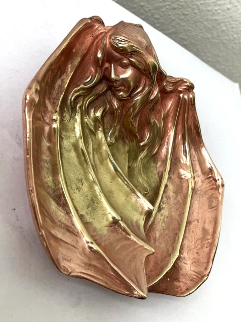 ART NOUVEAU WIENER Symbolismus Fledermaus-Nymphe Jugendstil Bronzeschale 1910 EUR 1.449,90 ...