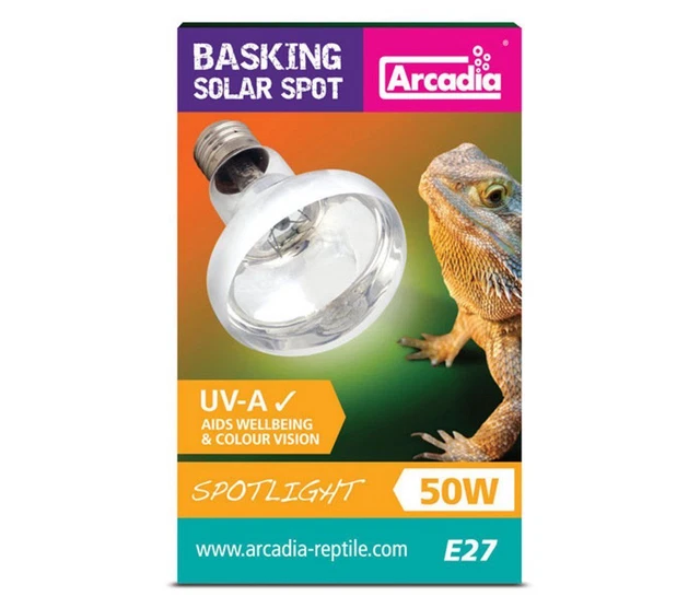 ARCADIA BASKING SOLAIRE Spot E27 Lampe Spéciale Terrarium Spotlight ...
