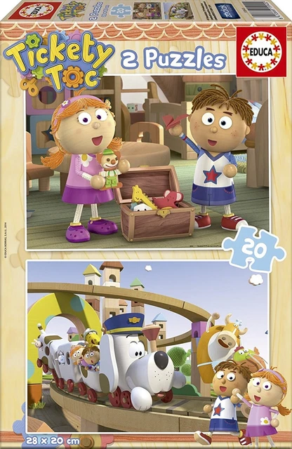 EDUCA - 2 Puzzles du dessin animé TICKETY TOC 20 pièces - Dimensions 28 x 20 ... EUR 6,29 ...