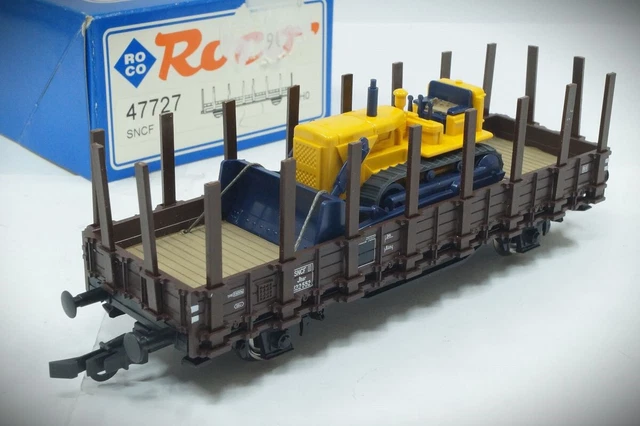 1:87 HO ROCO 47727 Wagon Plat Jhor N°122 552 La SNCF Chargé Avec ...