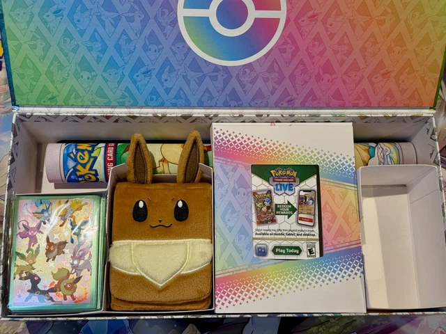 POKÉMON PRISMATIC EVOLUTIONS SPC Opened with Contents Deck Box Playmat ...