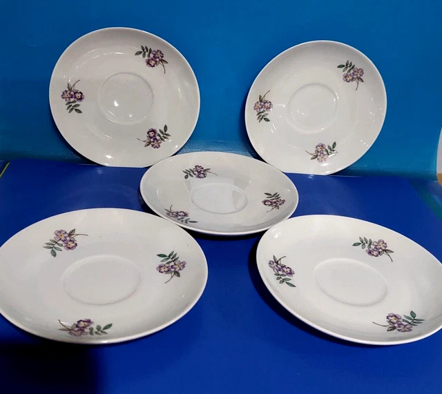 DDR PORZELLANWERK Kahla GDR 5 Untertassen 1957 -1964 geblümt EUR 19,90 - PicClick DE