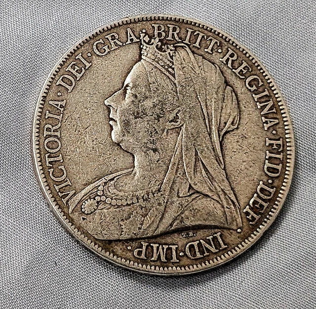 1899 SOLID SILVER Crown Coin Antique Vintage Old Queen Victoria Netflix ...