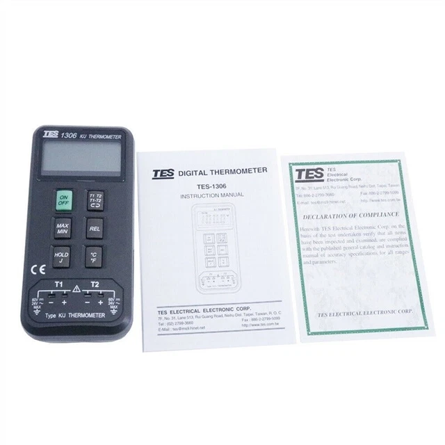 Dual Channel Thermometer TES-1304A Printing Thermometer - Dual Channel ...