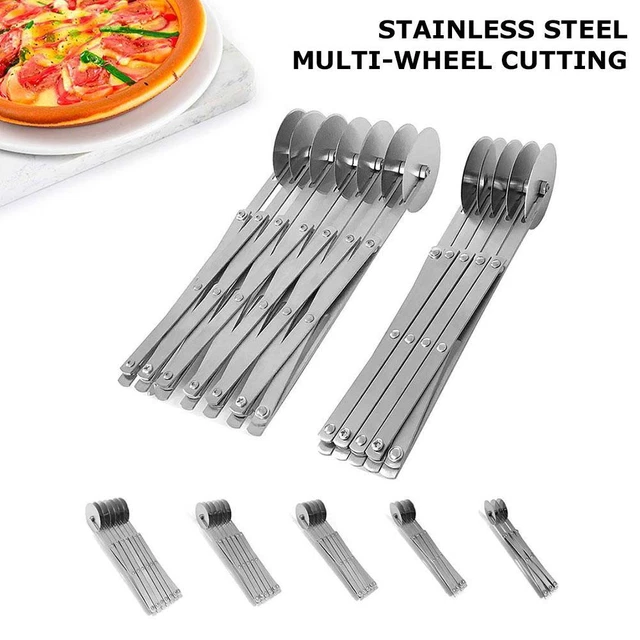 3/5/7 WHEEL PASTRY Cutter Stainless Steel Pizza Slicer Multi-Round ...