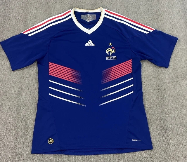 FRANCE NATIONAL TEAM Jersey Adidas Mens Large 2010 World Cup Blue Home ...