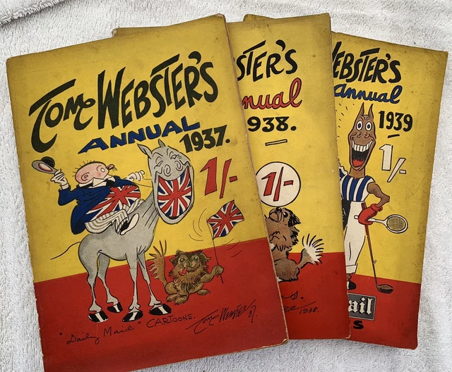DAILY MAIL TOM Webster Cartoon Annuals. 1937 1938 1939 £9.00 - PicClick UK