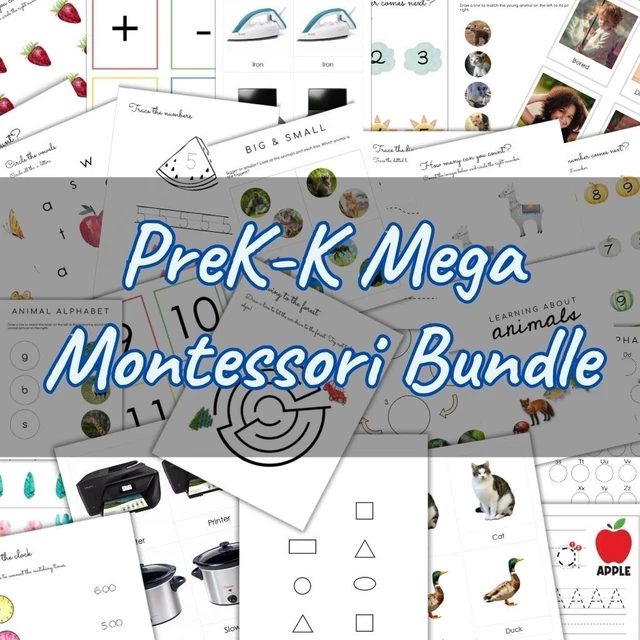 PREK-K MEGA MONTESSORI Bundle | 1000+ Digital Worksheets+Planners ...