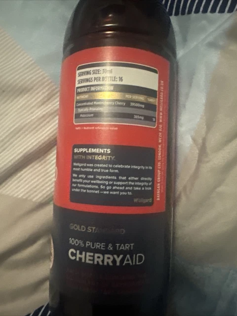 WELLGUARD CHERRY AID Tart Cherry Concentrate 500ml Sour Cherry Juice ...