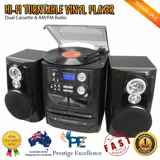 VINYL RECORD PLAYER Hi-Fi Turntable 3 CD System Stereo Cassette ...