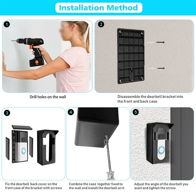 FOR APARTMENTS NO-DRILL Doorbell Wedge Angle Bracket No-drill ...