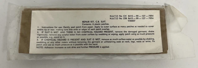 BRITISH MILITARY ISSUE NBC Suit Repair Kit £12.95 - PicClick UK