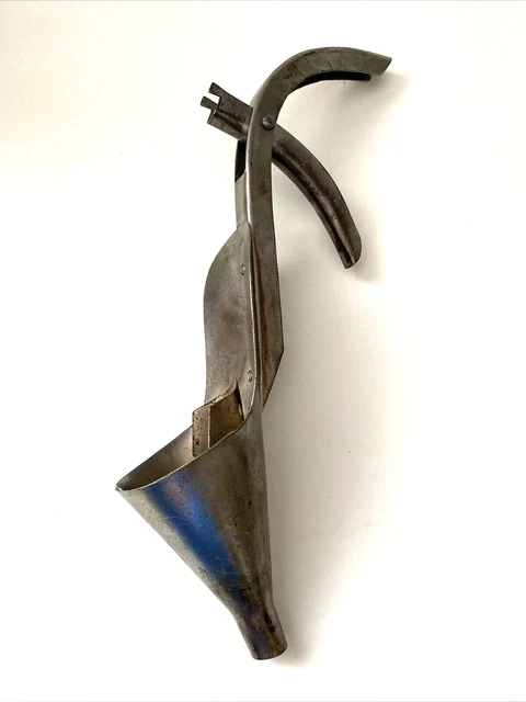 VINTAGE OIL CAN Squeeze Spring Loaded Self Piercing Funnel Pour Spout ...