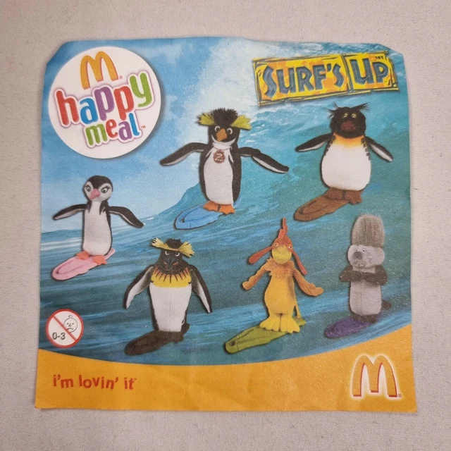 2007 Mcdonalds Sony Surfs Up Soft Toy Collection Mini Paper Insert Poster £399 Picclick Uk