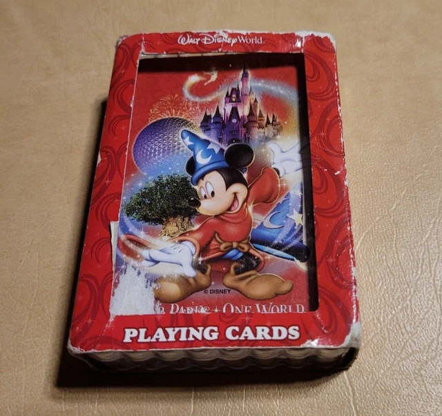 WALT DISNEY WORLD Playing Cards Four Parks One World Mickey Sorcerer $8 ...