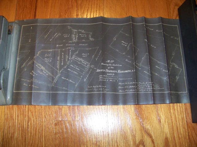 1888 MAP SHOWING the Partition of the Jewitt Property Elizabeth NJ £5. ...