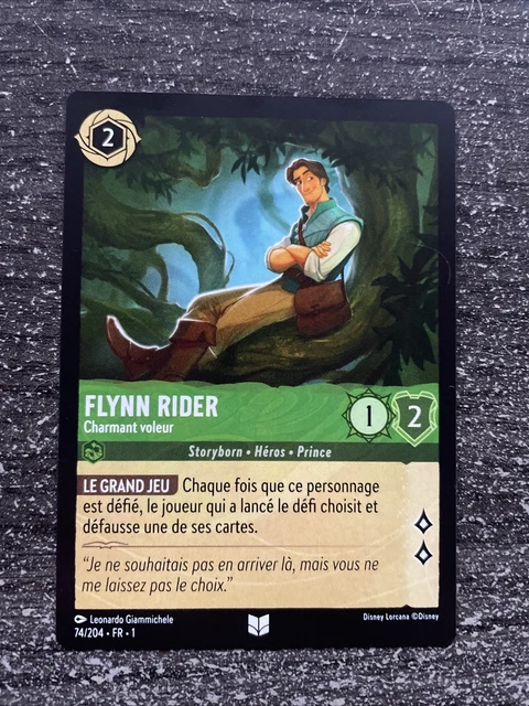 CARTE LORCANA TCG Disney Chapitre 1 Flynn Rider 74/204 Unco Neuf Fr EUR ...