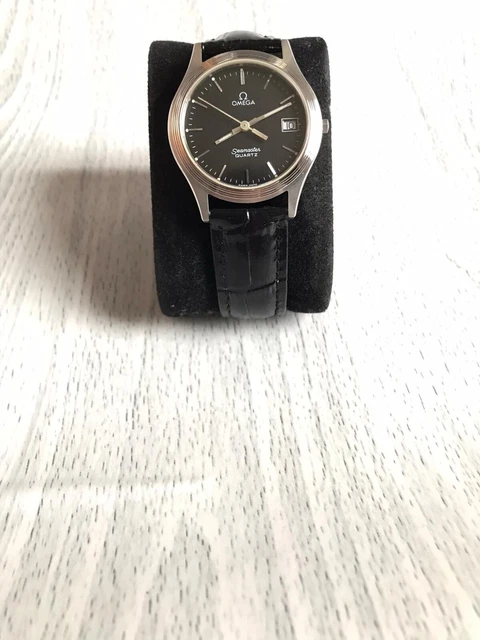 VINTAGE OMEGA SEAMASTER Cal 1425 Black Dial Men's Quartz Watch £349.00 ...