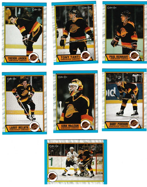 1989-90 O-PEE-CHEE OPC Vancouver Canucks Complete Team Set (16 Cards ...