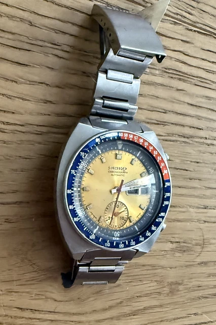 SEIKO 6139-6005 POGUE All Original Yellow Dial, Chronograph Dec 1974 ...