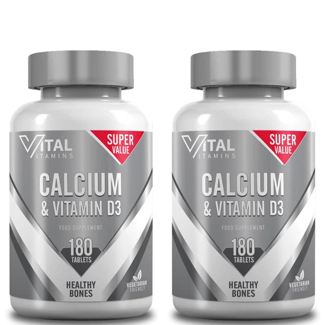 VITAL VITAMINS CALCIUM & Vitamin D3 180 Tablets - Bone Health ...