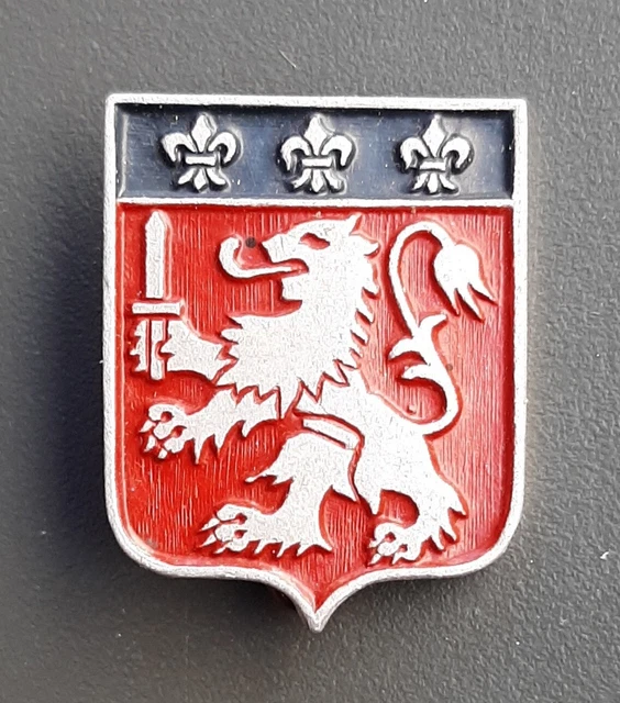 INSIGNE BLASON ANCIEN ville de LYON aluminium peint ORIGINAL France pin ...