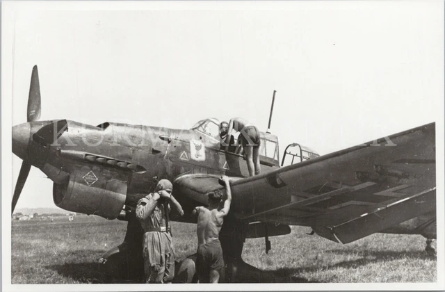 B301 FOTO WEHRMACHT Archiv Repro Luftwaffe Flugzeug Ju87 Stuka Emblem ...