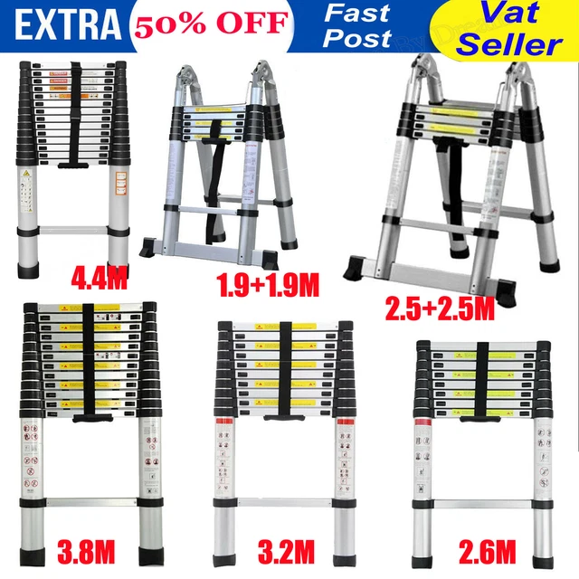 ALUMINUM TELESCOPING EXTENABLE Step Ladder Extension Ladders ...
