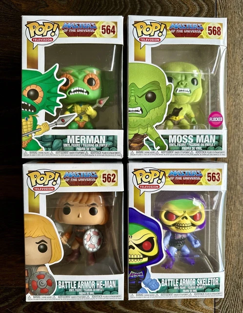 FUNKO POP! BATTLE Armor He-Man 562 Skeletor 563 Moss Man 568 Merman 564 MOTU Lot EUR 64,27 ...