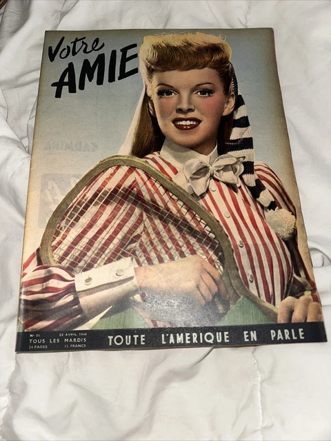 MAGAZINE VOTRE AMIE N’25 COMPLET RARE PROMO JUDY GARLAND JOLIO CURIE ...